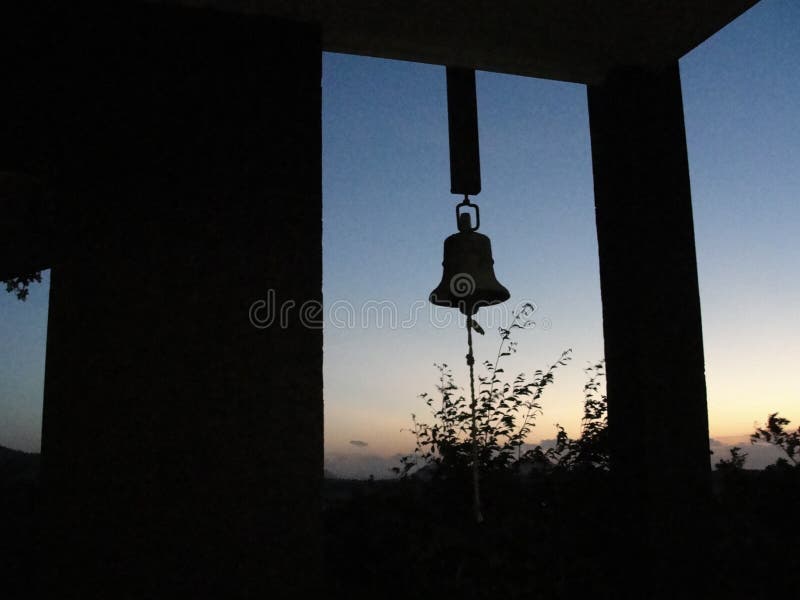 A view of a hanging bell 1 stock image. Image of bell - 140305935