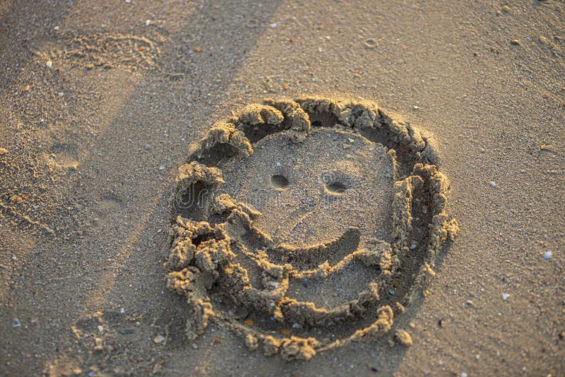 Smiley Sand Face stock photo. Image of vacation, grains - 33750412