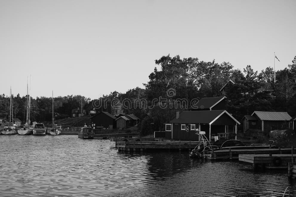 View of a Harbor in the Archipelago Stock Photo - Image of ...