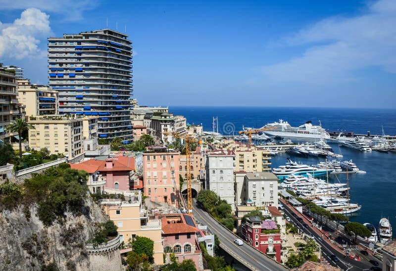 View of the Harbor and Part of the State of Monaco Stock Image - Image ...