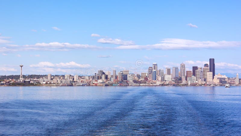 View from the Harbor on Seattle City Skyline. Stock Photo - Image of ...