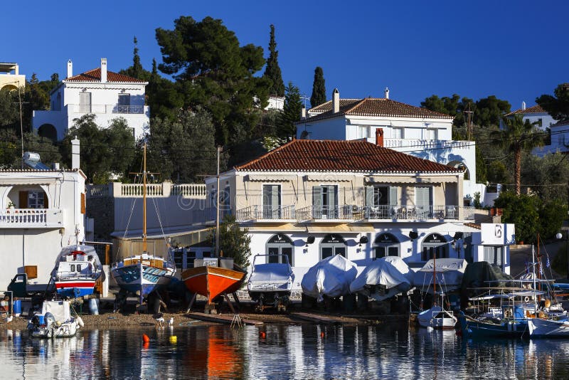 Spetses island. editorial stock image. Image of europe - 110528049