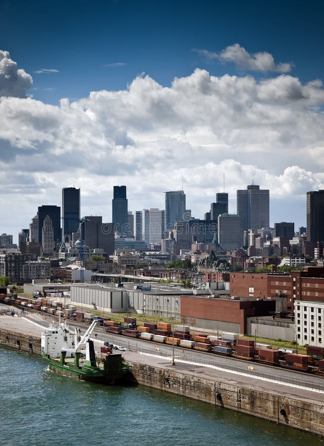 View of the Harbour and the Skyline of Montreal Stock Photo - Image of ...