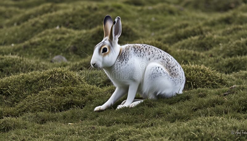 A View of a Hare in the Heather Stock Illustration - Illustration of ...