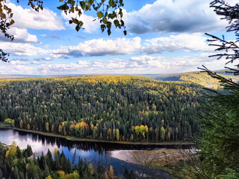 View from Height on Beautiful Amazing Landscape with Trees, Greenery ...