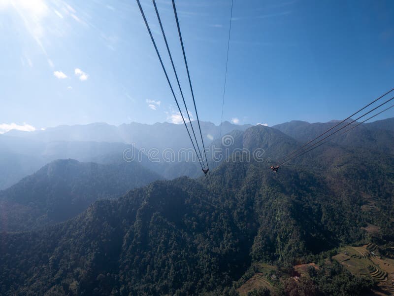 View from the Height in Cable Car Has a Cable Stock Image - Image of ...