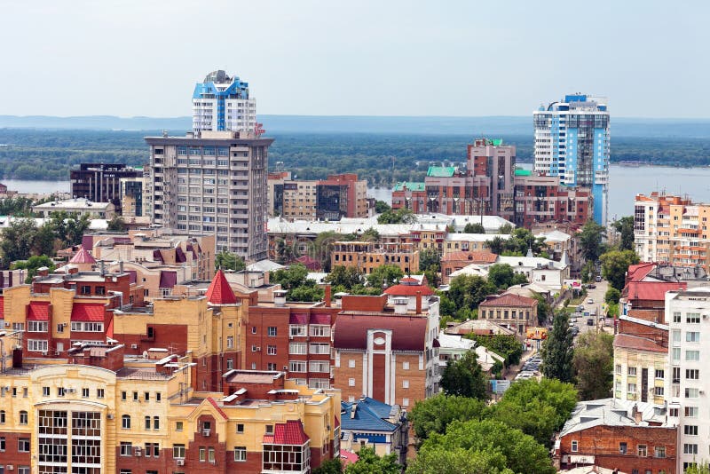 River Volga, View of Samara City Stock Photo - Image of blue, journey ...