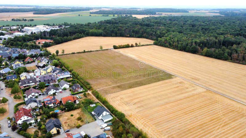 Aerial View of a Football Pitch, Fields and Homes on Public Recreation ...