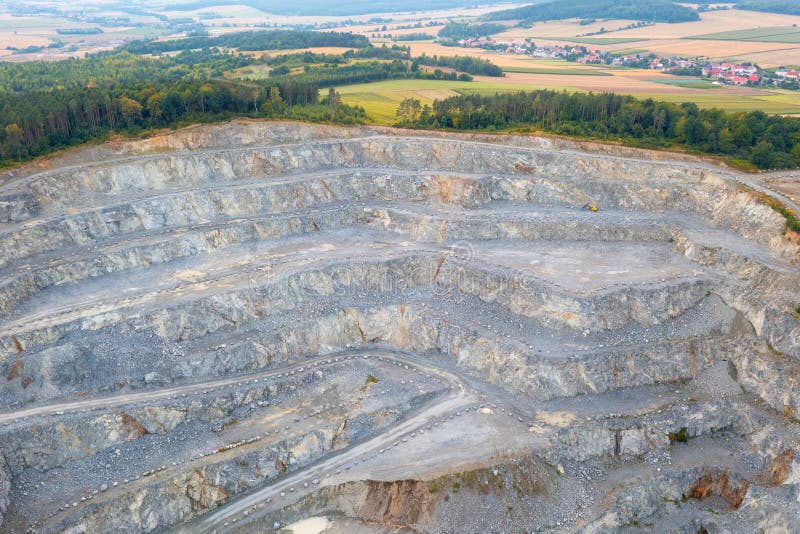View from a Height of an Open Stone Quarry, Building Stone Mining ...
