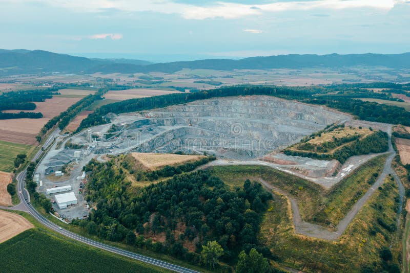 View from a Height of an Open Stone Quarry, Building Stone Mining ...