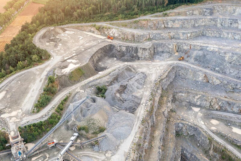 View from a Height of an Open Stone Quarry, Building Stone Mining ...