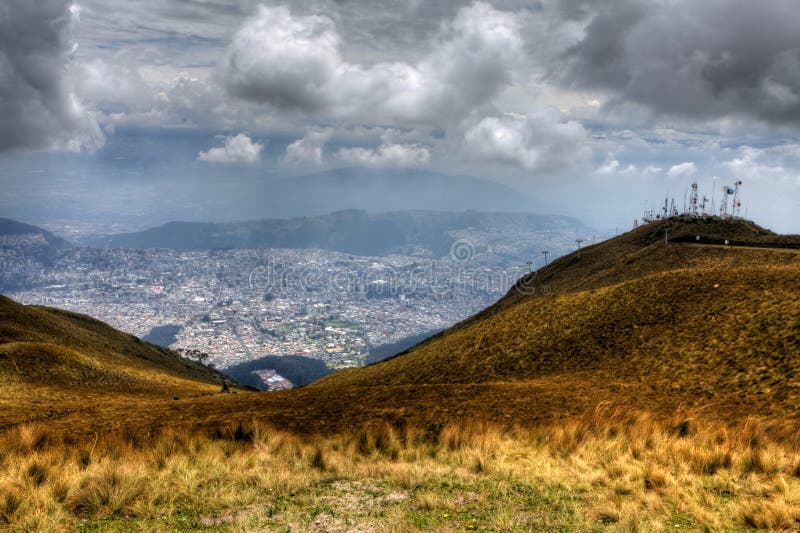 A View from the Heights Looking Down on the City of Quito Stock Image ...
