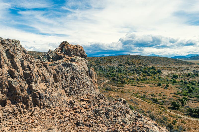 View from the Heights of a Valley with a Mountain Range in the ...