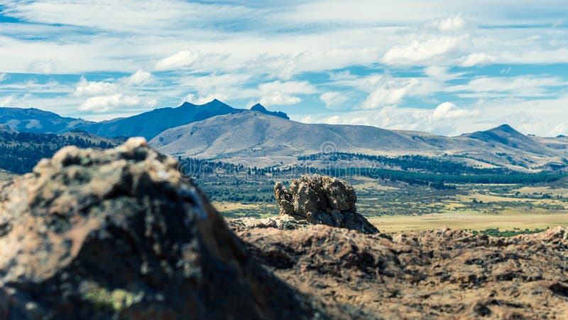View from the Heights of a Valley with a Mountain Range in the ...