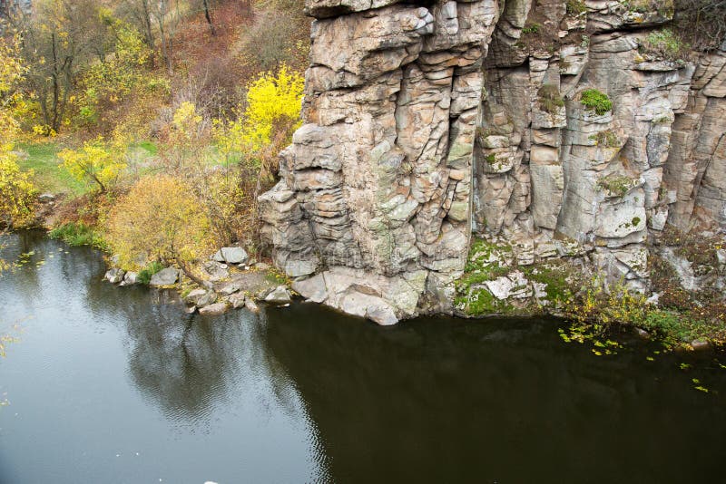 View of the High Cliffs of the Canyon. River and Rocks Stock Photo ...