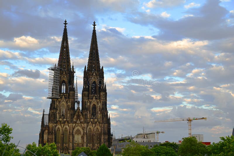 Day Koln Dom stock image. Image of tree, koln, church - 226957645