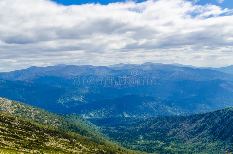 View from High Mountain. Clouds in the Sky Stock Photo - Image of ...