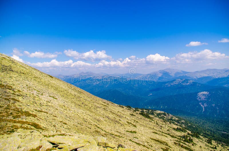 View from High Mountain. Clouds in the Sky Stock Image - Image of peak ...