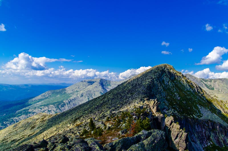 View from High Mountain. Clouds in the Sky Stock Photo - Image of ...