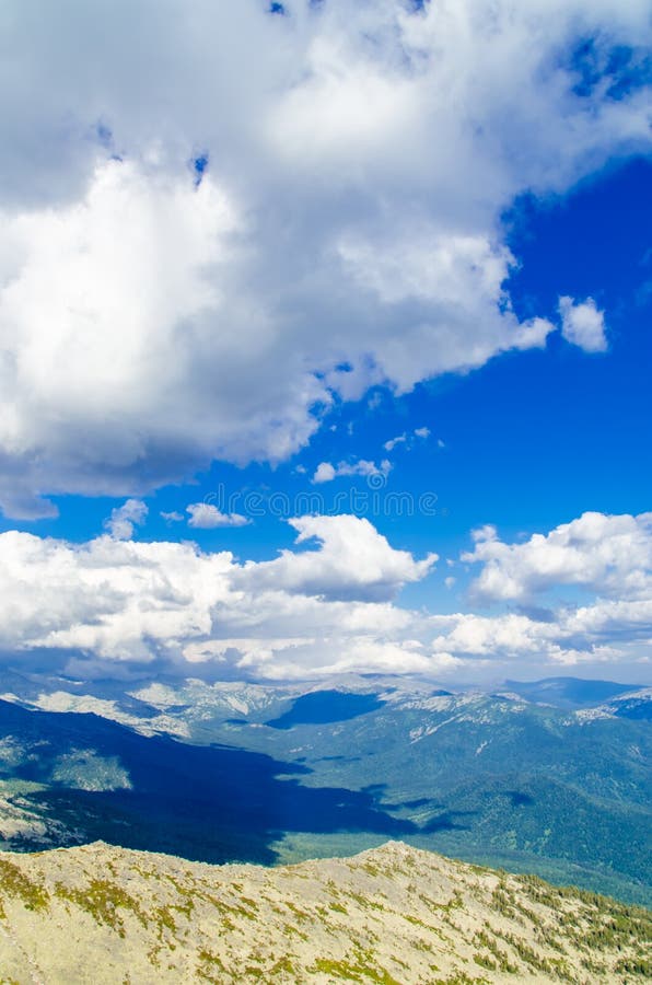 View from High Mountain. Clouds in the Sky Stock Image - Image of high ...