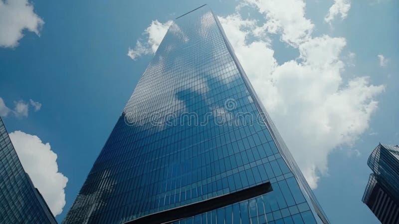 View High Rise Building Against Bright Sky and Cloudy. Modern Design ...
