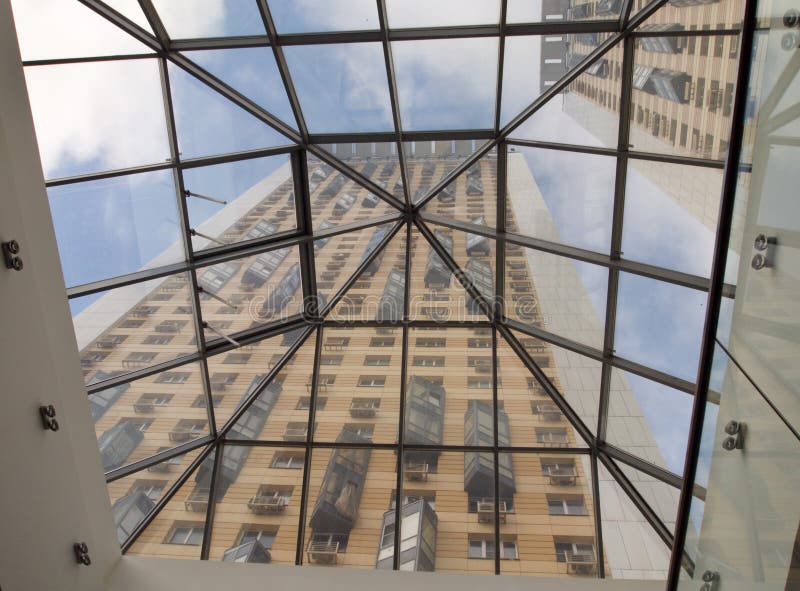 View of High-rise Buildings from Under the Glass Dome Stock Image ...