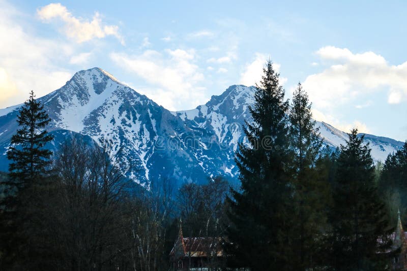 View of High Tatras Mountains from the Forest. High Tatras, Slovakia ...