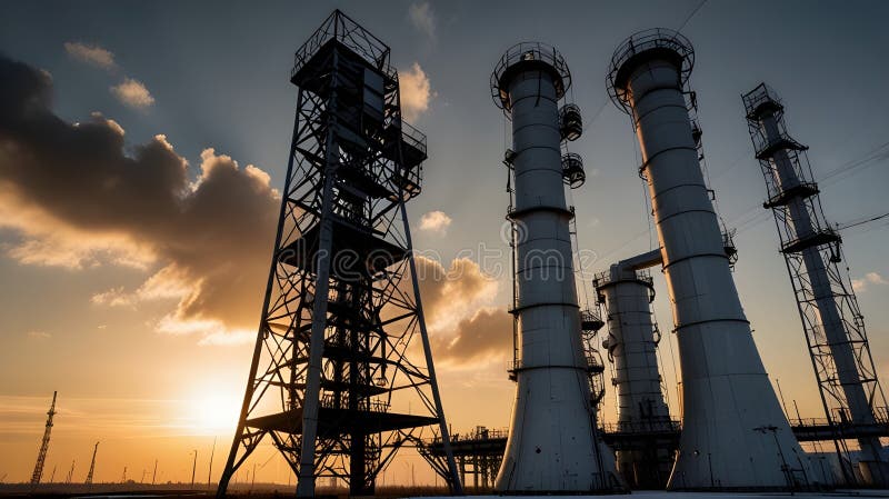 High-tech Carbon-capturing Towers in Clean Environments Stock ...