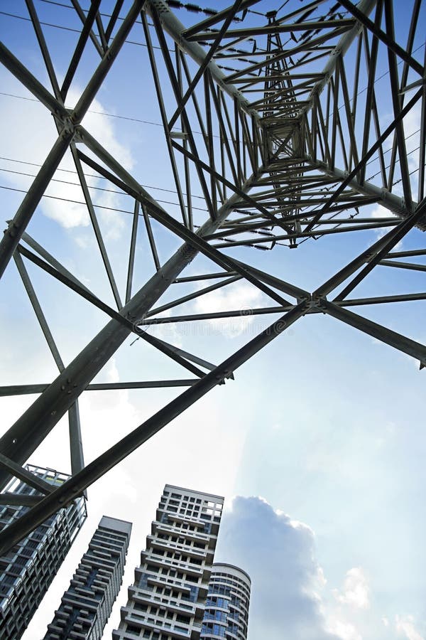 Pylon Abstract & Apartment Buildings Stock Photo - Image of mesh ...