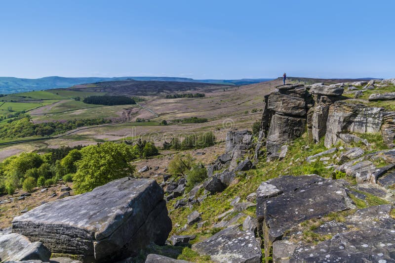 A View from the Highest Point on the Top of the Stanage Edge Escarpment ...