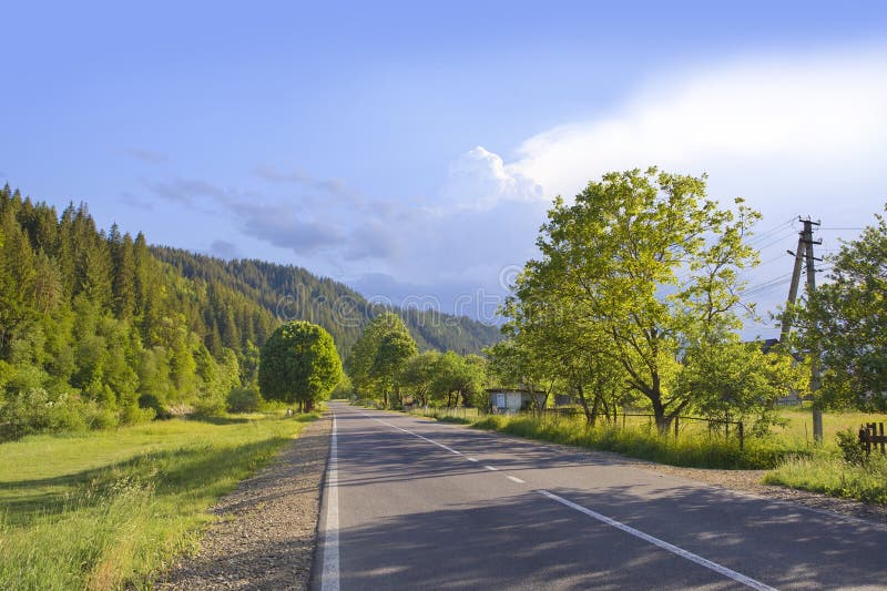 View of Highway in the Carpathians in the Hutsul Region, Ukraine Stock ...