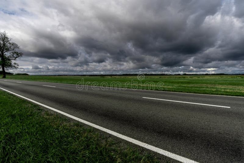 View of the Highway in Cloudy Weather Stock Image - Image of interstate ...