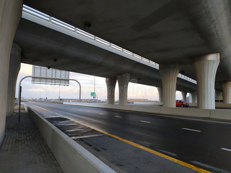 View of the Highway Under the Flyover Stock Image - Image of highwa ...