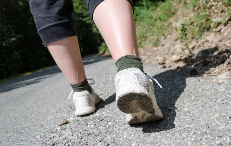 View of Hiker Legs Walking on a Path Stock Photo - Image of view ...