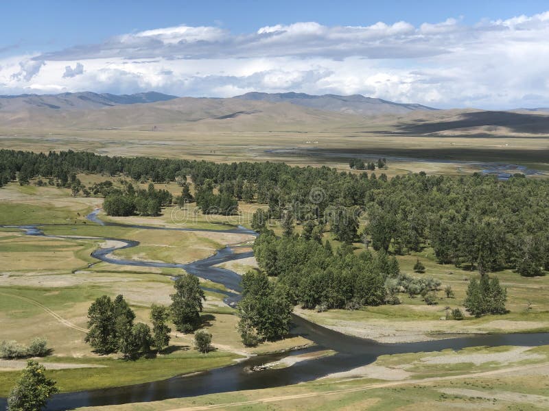 View from the Hill in Arkhangai Province in Mongolia Stock Photo ...