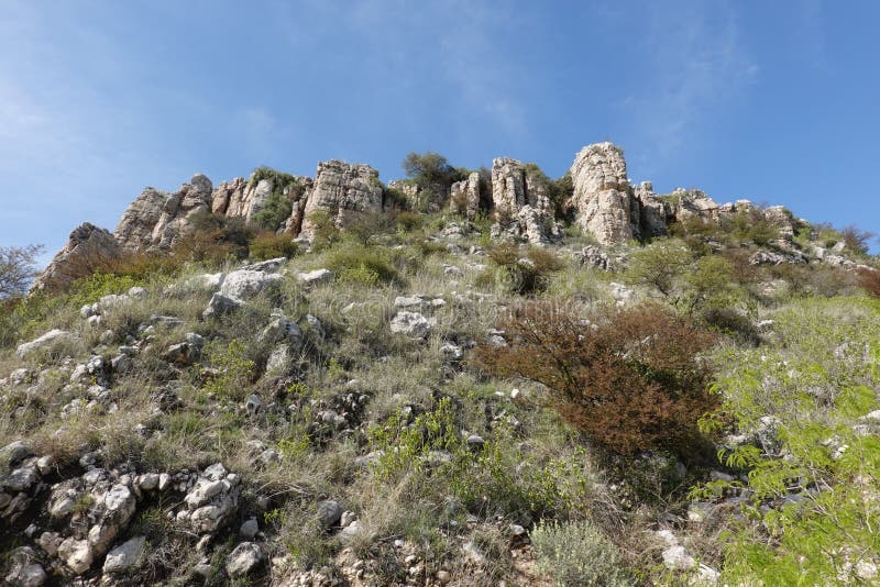View of a Hill and Its Rocks Stock Photo - Image of adventure, view ...