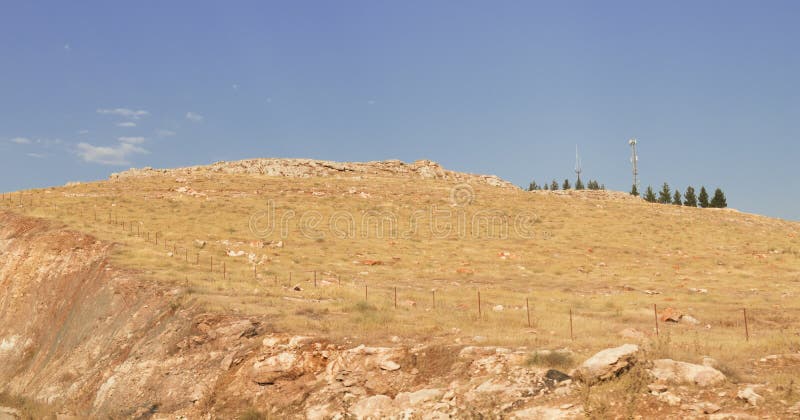 View of Hill and Sky in Yellow Color. Nature Related Background Stock ...