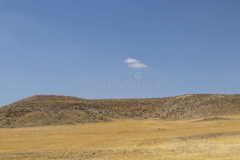 View of Hill and Sky in Yellow Color. Nature Related Background Stock ...
