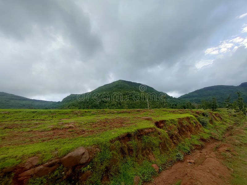 View of Hills between the Forest Land Stock Photo - Image of view ...