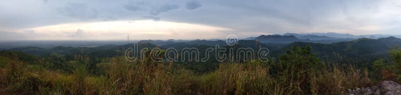 The View of the Hills in Indonesia, There are Clouds and Mountains and ...