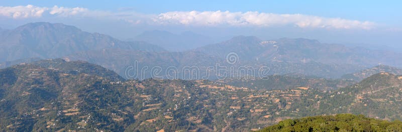 View at the Himalaya Ridge from Tansen on Nepal Stock Photo - Image of ...