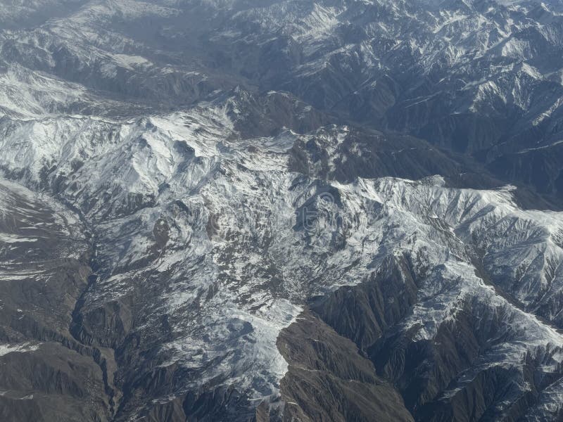View of the Hindu Kush Mountains in the Himalayas in India from an ...