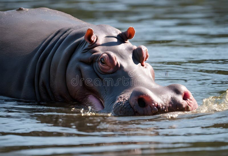 A view of a Hippo stock illustration. Illustration of wildlife - 312000421
