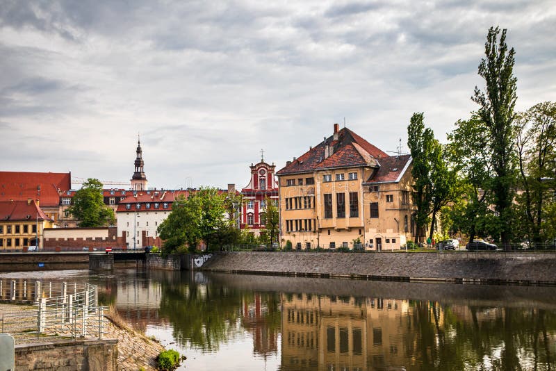 Wroclaw. Oder River Embankment Stock Image - Image of sunny, republic ...