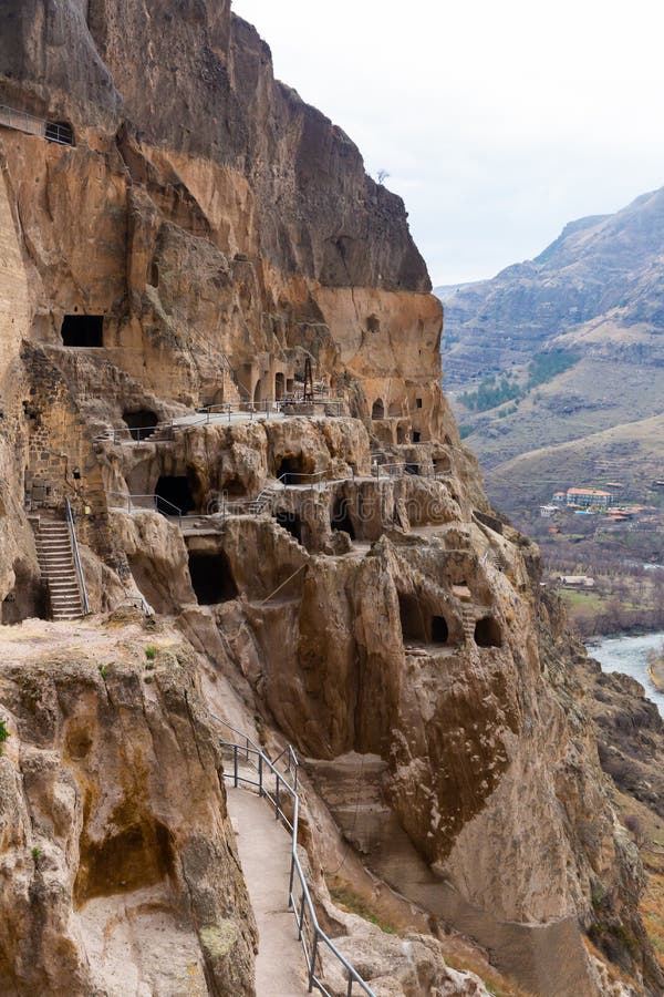 View of the Historic Cave City and the Monastery Complex of Vardzia ...