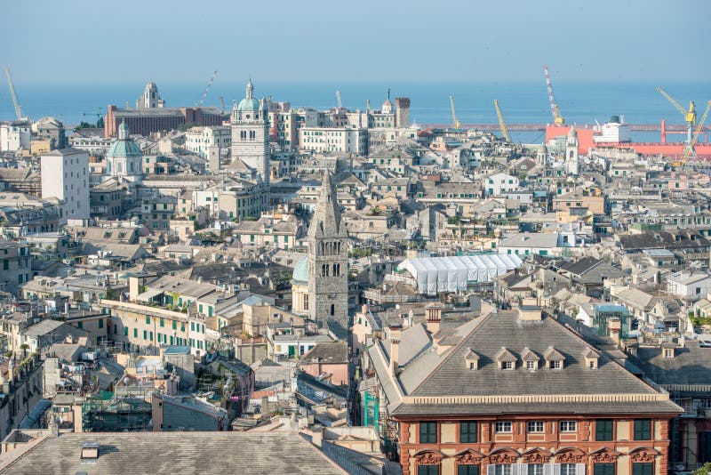 View of the Historic Center of Genoa Stock Image - Image of city ...