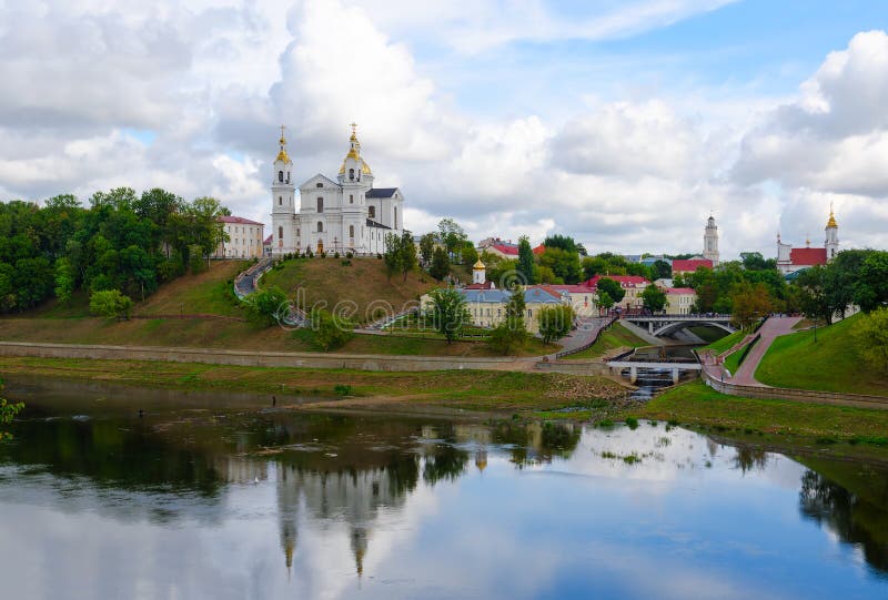 View of Historic Center of Vitebsk Over Western Dvina, Belarus Stock ...