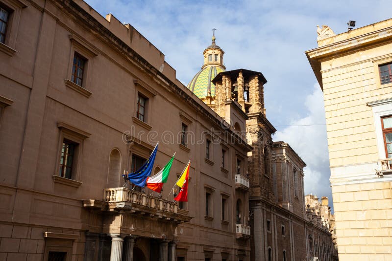 View of the Historic Centre of Palermo Stock Image - Image of facade ...