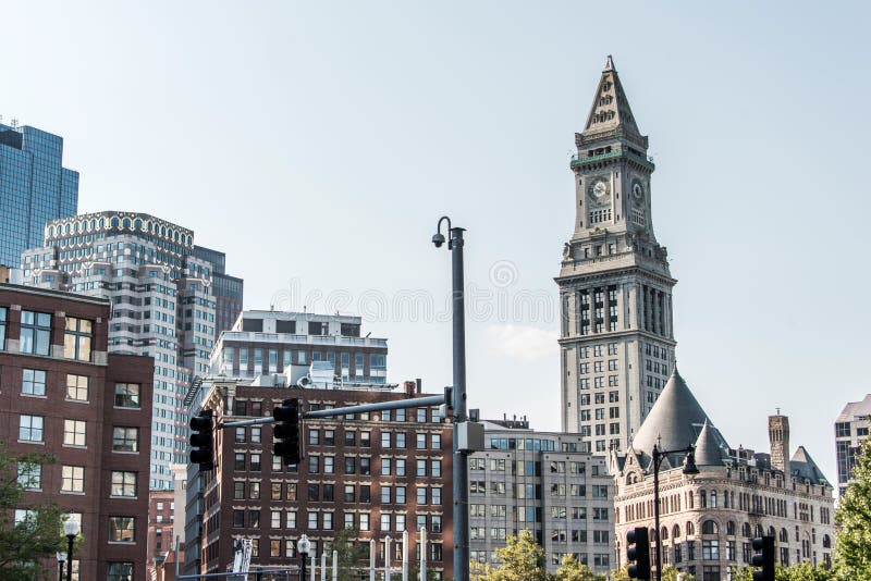 View of the Historic Custom House Skyscraper Clock Tower in Skyline of ...