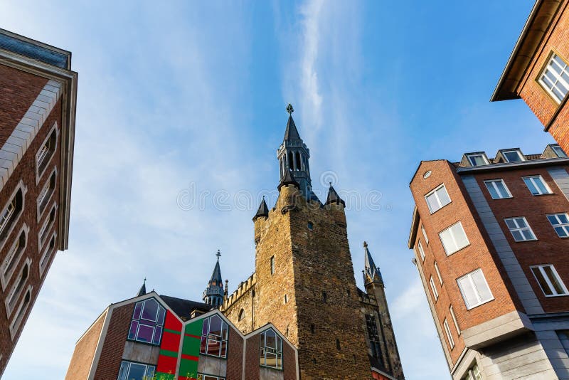 View on the Historical Granus Tower in Aachen, Germany Stock Photo ...